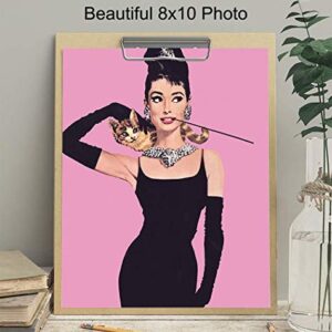 Audrey Hepburn Wall Art, Home Decor - 8x10 Pop Art Poster, Print - Contemporary Modern Room Decorations - Great Gift for Women, Her, Wife, Woman - Unframed PicturePhoto