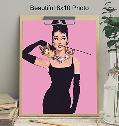 Audrey Hepburn Wall Art, Home Decor - 8x10 Pop Art Poster, Print - Contemporary Modern Room Decorations - Great Gift for Women, Her, Wife, Woman - Unframed PicturePhoto