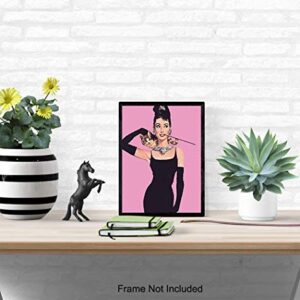 Audrey Hepburn Wall Art, Home Decor - 8x10 Pop Art Poster, Print - Contemporary Modern Room Decorations - Great Gift for Women, Her, Wife, Woman - Unframed PicturePhoto