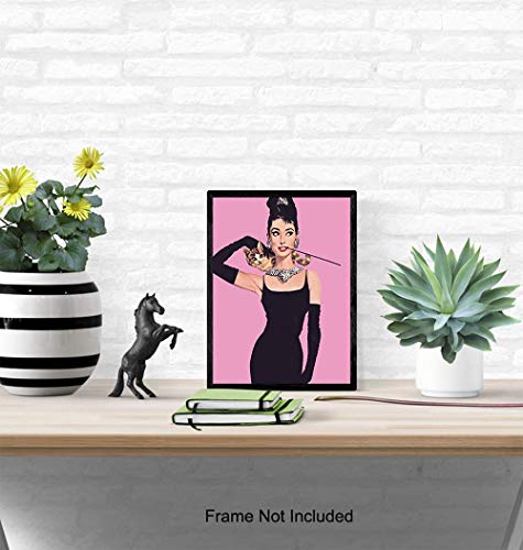 Audrey Hepburn Wall Art, Home Decor - 8x10 Pop Art Poster, Print - Contemporary Modern Room Decorations - Great Gift for Women, Her, Wife, Woman - Unframed PicturePhoto