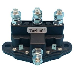 tuzliufi starter solenoid relay compatible with 214-1211a11 214-1211a51 214-1211a61 214-1231a11 hydraulic pump rv slide snow plow spreader winch motors windlasses trailer 6 terminals 12v z351