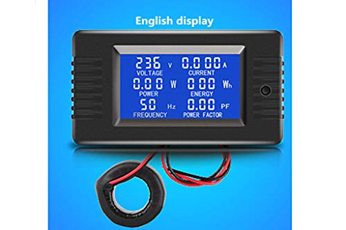 KNACRO AC 80V-260V Current Voltage Amperage Power Energy Panel Meter LCD Digital Display Ammeter Voltmeter Multimeter (100A(Current CT))