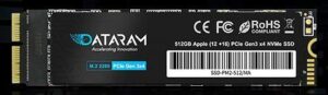 dataram 512gb m.2 m-key pcie nvme ssd for 2013-16 macbook, mac pro, air, mini, imac