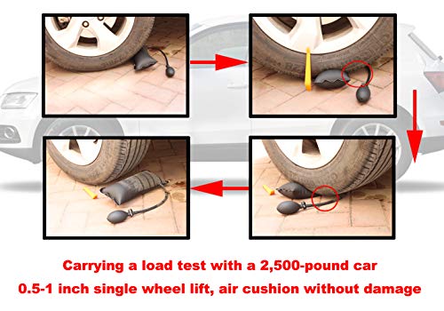 IMPROVED 3 Piece Commercial Grade Air Wedge Bag Pump Professional Leveling Kit & Alignment Tool Inflatable Shim Bag. 3 Sizes(Small, Medium, Large) for a Variety of Jobs. 300 LB Rating