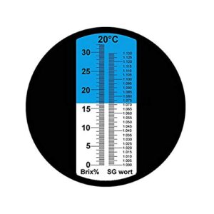 Aichose Brix Refractometer for Measuring Sugar Content in Brewing, Cooking and Food Indurstry.Dual Scale: Brix of 0-32% and Corresponding Specific Gravity