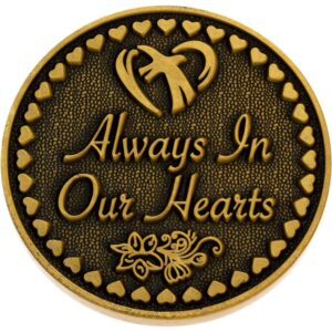 Always in Our Hearts Memorial Coin (Antique Gold) Set of 10