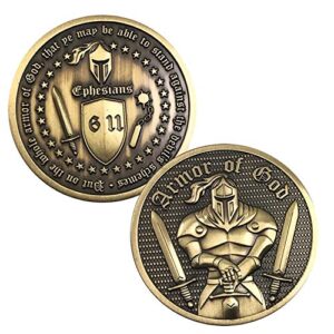 premium armor of god - ephesians 6:11-3d commemorative challenge coin collector's medallion