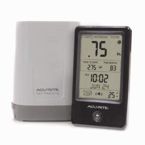 acurite 02446m wireless rain gauge with indoor digital display, black