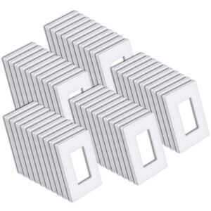 [50 pack] bestten 1-gang screwless decorative wall plate, uswp6 snow white series, decoraor outlet cover, h4.69” x w2.91”, for light switch, dimmer, gfci, usb receptacle