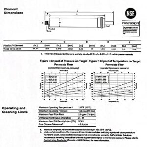 FilmTec, TW30-1812-50HR 50 gpd TFC High Rejection Membrane for Undersink Reverse Osmosis (RO) System (Replaces Model TW30-1812-50)