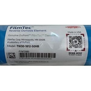 FilmTec, TW30-1812-50HR 50 gpd TFC High Rejection Membrane for Undersink Reverse Osmosis (RO) System (Replaces Model TW30-1812-50)