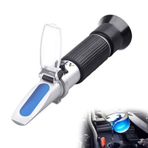 tiaoyeer antifreeze refractometer - 3-in-1 coolant tester for checking freezing point, concentration of ethylene glycol or propylene based automobile antifreeze coolant and battery acid condition