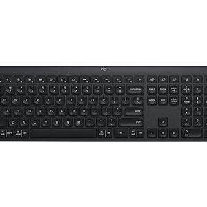 Logitech MX Keys Advanced Wireless Illuminated Keyboard, Tactile Responsive Typing, Backlighting, Bluetooth, USB-C, Apple macOS, Microsoft Windows, Linux, iOS, Android, Metal Build (Black)