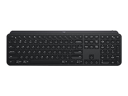 Logitech MX Keys Advanced Wireless Illuminated Keyboard, Tactile Responsive Typing, Backlighting, Bluetooth, USB-C, Apple macOS, Microsoft Windows, Linux, iOS, Android, Metal Build (Black)