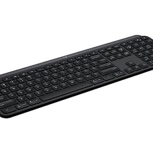 Logitech MX Keys Advanced Wireless Illuminated Keyboard, Tactile Responsive Typing, Backlighting, Bluetooth, USB-C, Apple macOS, Microsoft Windows, Linux, iOS, Android, Metal Build (Black)