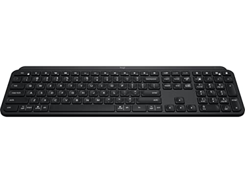 Logitech MX Keys Advanced Wireless Illuminated Keyboard, Tactile Responsive Typing, Backlighting, Bluetooth, USB-C, Apple macOS, Microsoft Windows, Linux, iOS, Android, Metal Build (Black)