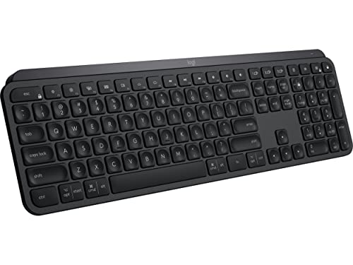 Logitech MX Keys Advanced Wireless Illuminated Keyboard, Tactile Responsive Typing, Backlighting, Bluetooth, USB-C, Apple macOS, Microsoft Windows, Linux, iOS, Android, Metal Build (Black)