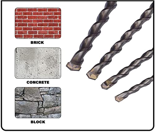 Utoolmart Masonry Drill Bit 20mm x 200mm Carbide Tipped Rotary Hammer Bit 9mm Round Shank for SDS Impact Drill 1Pcs