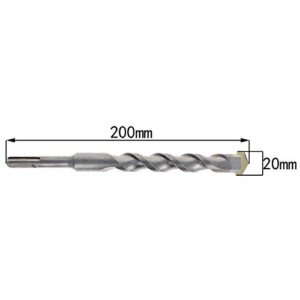 Utoolmart Masonry Drill Bit 20mm x 200mm Carbide Tipped Rotary Hammer Bit 9mm Round Shank for SDS Impact Drill 1Pcs