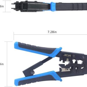 VCE RJ45 RJ11/RJ12 RJ22 Ethernet Crimp Tool Crimper Cutter Stripper All-in-one Multi-Tool for Network Telephone Cat3 Cat5 Cat5e Cat6 Cat6A Modular Connector Plug Cables