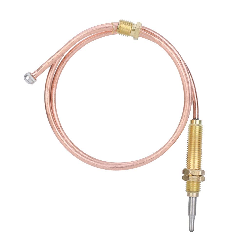 M8 Thermocouple Replacement, BBQ Grill Fireplace Heating Gas Burner Thermocouple Probe 600mm,for Gas Heater Brazier Oven Water Heater