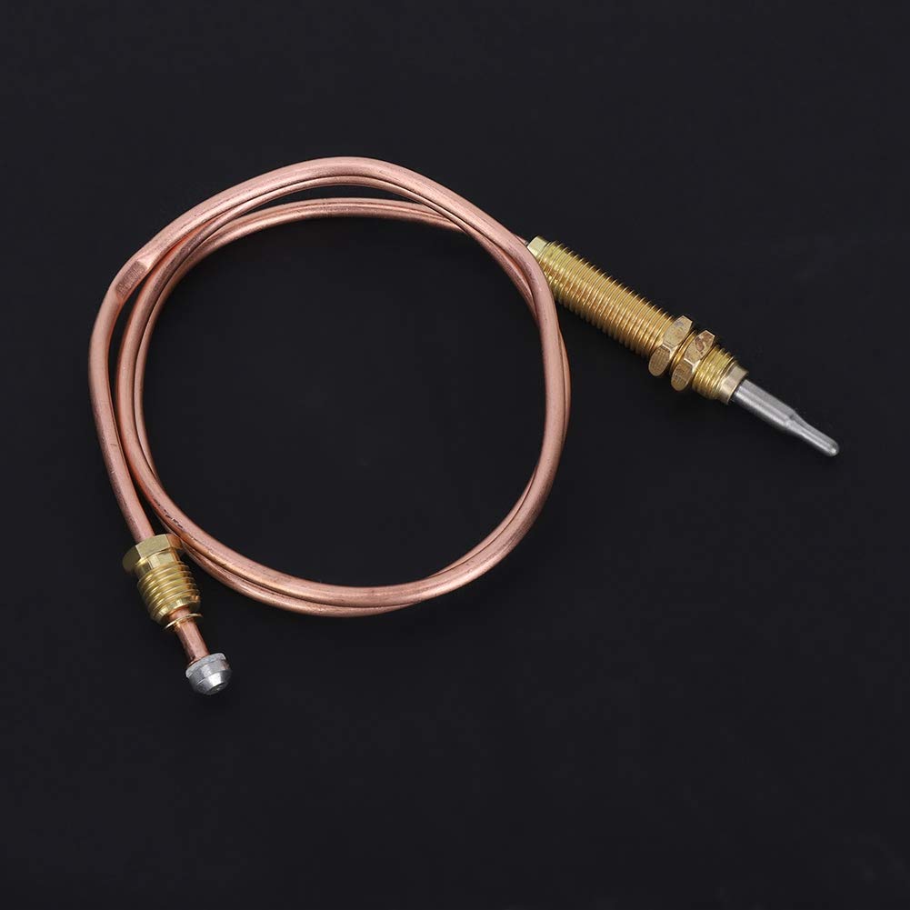 M8 Thermocouple Replacement, BBQ Grill Fireplace Heating Gas Burner Thermocouple Probe 600mm,for Gas Heater Brazier Oven Water Heater