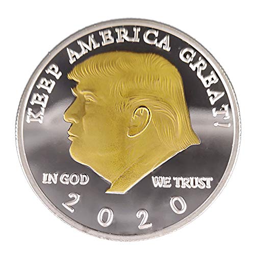 Donald Trump 2020 Challenge Coin Keep America Great United States Presidential Re-Election Campaign Gold Plated Collectible Eagle Coins with Hang Tag and Enclosure