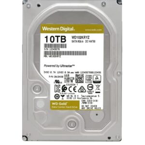 Western Digital 10TB WD Gold Enterprise Class Internal Hard Drive - 7200 RPM Class, SATA 6 Gb/s, 256 MB Cache, 3.5" - WD102KRYZ