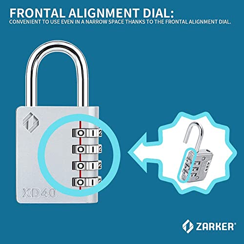 Zarker XD40 4-Digit Combination Padlock, Pink, 1-Pack