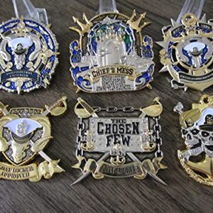 Set of 6 USN CPO Navy Chief Goat Locker Chief Petty Officer Challenge Coins