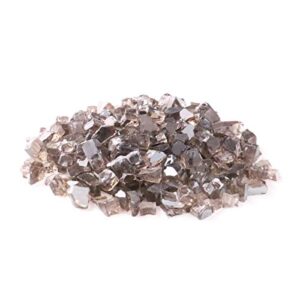 KIBOW 10-Pound Pack 1/2 Inch Reflective Crushed Fire Glass for Gas Fire Pit/Fire Table-Bronze