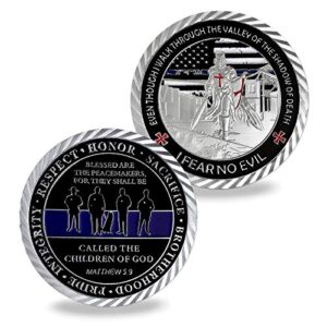 thin blue line lives matter police officer law enforcement 3d challenge coin