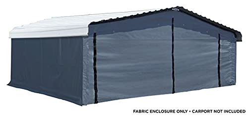 Arrow Carports Enclosure Kit for Galvanized Steel Carport, Fabric Carport Wall Panels, 20' x 20' x 7'