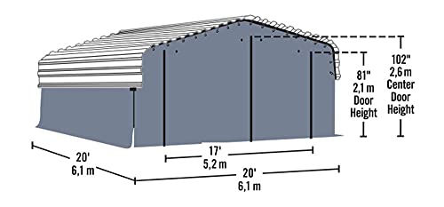 Arrow Carports Enclosure Kit for Galvanized Steel Carport, Fabric Carport Wall Panels, 20' x 20' x 7'