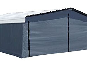 Arrow Carports Enclosure Kit for Galvanized Steel Carport, Fabric Carport Wall Panels, 20' x 20' x 7'