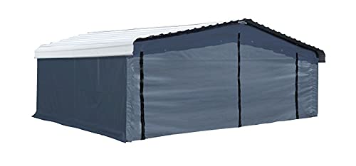 Arrow Carports Enclosure Kit for Galvanized Steel Carport, Fabric Carport Wall Panels, 20' x 20' x 7'