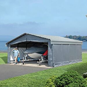 Arrow Carports Enclosure Kit for Galvanized Steel Carport, Fabric Carport Wall Panels, 20' x 20' x 7'