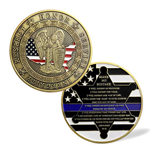 Thin Blue Line St. Michael Police Officers Challenge Coin Motto Commemorative Law Enforcement Gifts