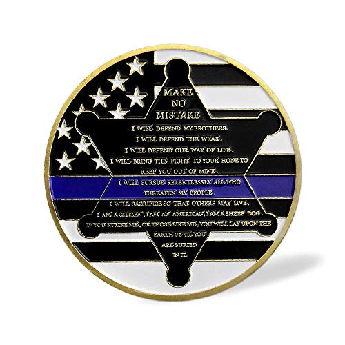 Thin Blue Line St. Michael Police Officers Challenge Coin Motto Commemorative Law Enforcement Gifts