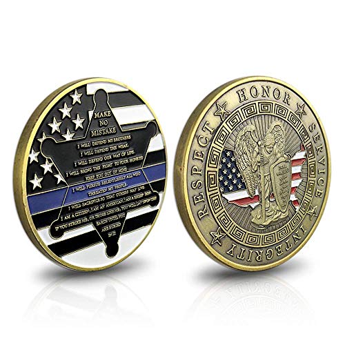 Thin Blue Line St. Michael Police Officers Challenge Coin Motto Commemorative Law Enforcement Gifts