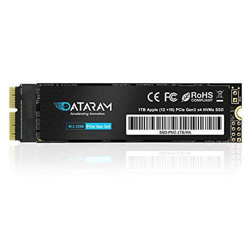 Dataram 1TB M.2 M-Key PCIe NVMe SSD for 2013-16 MacBook, Mac Pro, Air, Mini, iMac