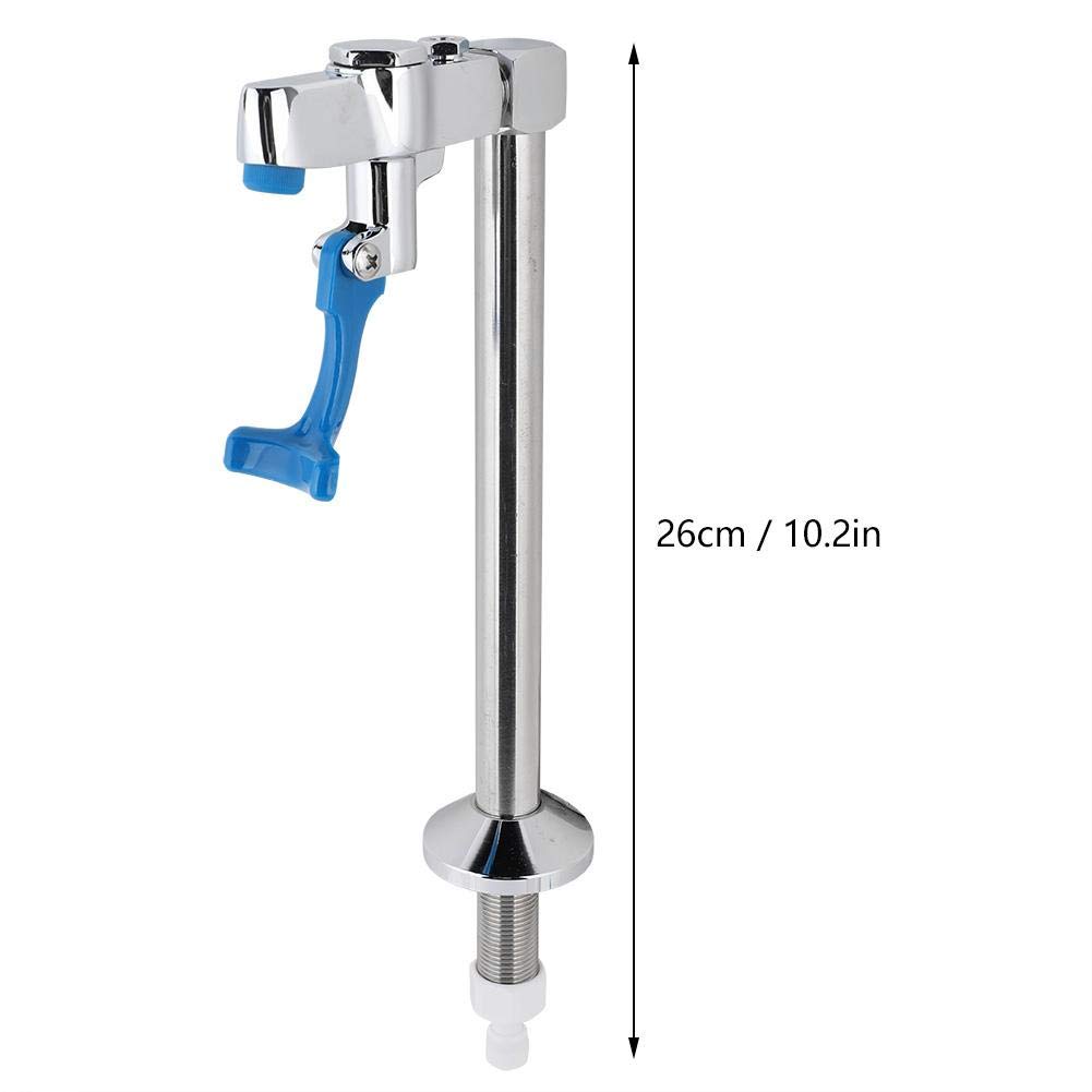 Push Cup Faucet,Pushing Cup 1/4in Straight Drinking Water Hose Interface Delay Faucet Net Tap Water Station Pedestal Glass Filler((Table Height 26cm))