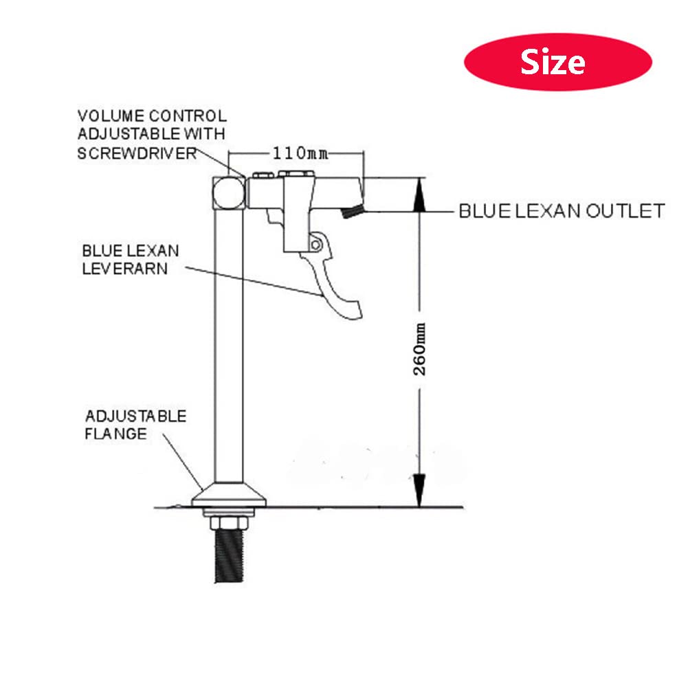 Push Cup Faucet,Pushing Cup 1/4in Straight Drinking Water Hose Interface Delay Faucet Net Tap Water Station Pedestal Glass Filler((Table Height 26cm))