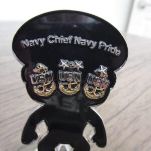 USN Oversized Head Style Male Navy Chief Navy Pride Khaki Uniform CPO Challenge Coin