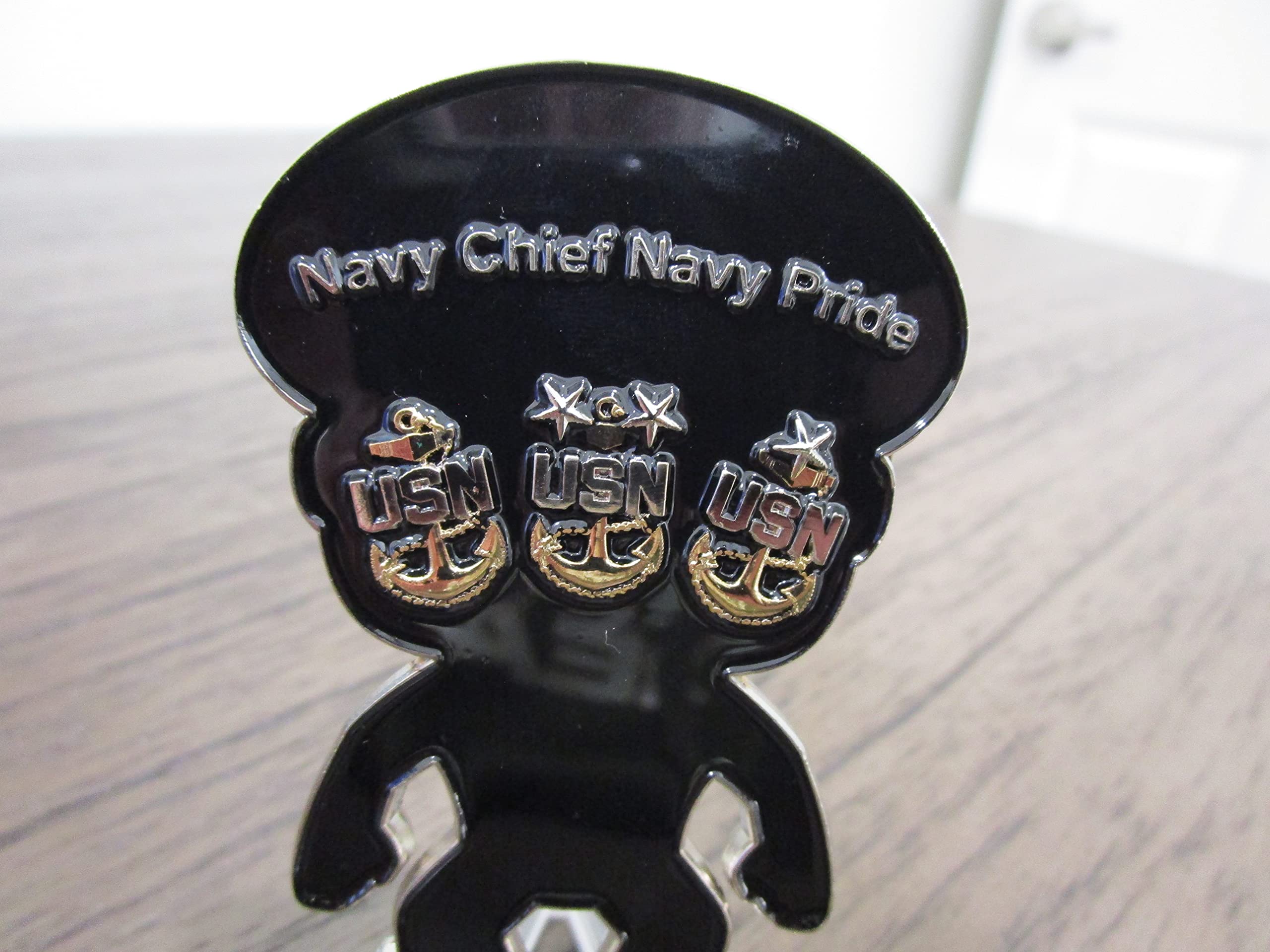 USN Oversized Head Style Male Navy Chief Navy Pride Khaki Uniform CPO Challenge Coin