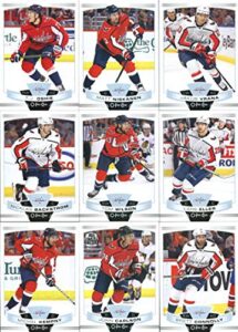 2019-20 o-pee-chee hockey washington capitals team set of 17 cards: t.j. oshie(#13), matt niskanen(#66), jakub vrana(#74), nicklas backstrom(#82), tom wilson(#105), lars eller(#113), michal kempny(#136), john carlson(#147), brett connolly(#161), alexander