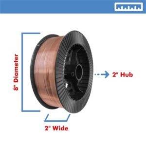 PGN Solid MIG Welding Wire - ER70S-6-0.035 Inch, 20 Pound (2x 10-lbs Spool) - Mild Steel MIG Wire with Low Splatter and High Levels of Deoxidizers - For All Position Gas Welding