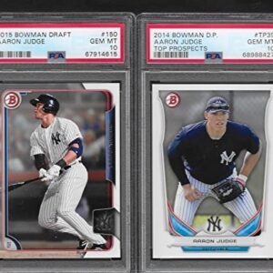 PSA 10 AARON JUDGE BOWMAN 2 CARD ROOKIE LOT GRADED PSA GEM MINT 10 YANKEES SUPERSTAR MVP PLAYER