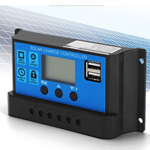 Solar Charge Controller, 60A/50A/40A/30A/20A/10A 12V 24V Auto Solar Charge Controller PWM Controller (60A)