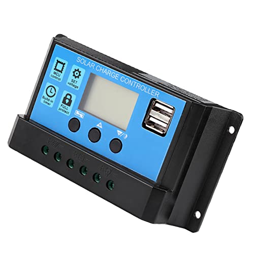 Solar Charge Controller, 60A/50A/40A/30A/20A/10A 12V 24V Auto Solar Charge Controller PWM Controller (60A)